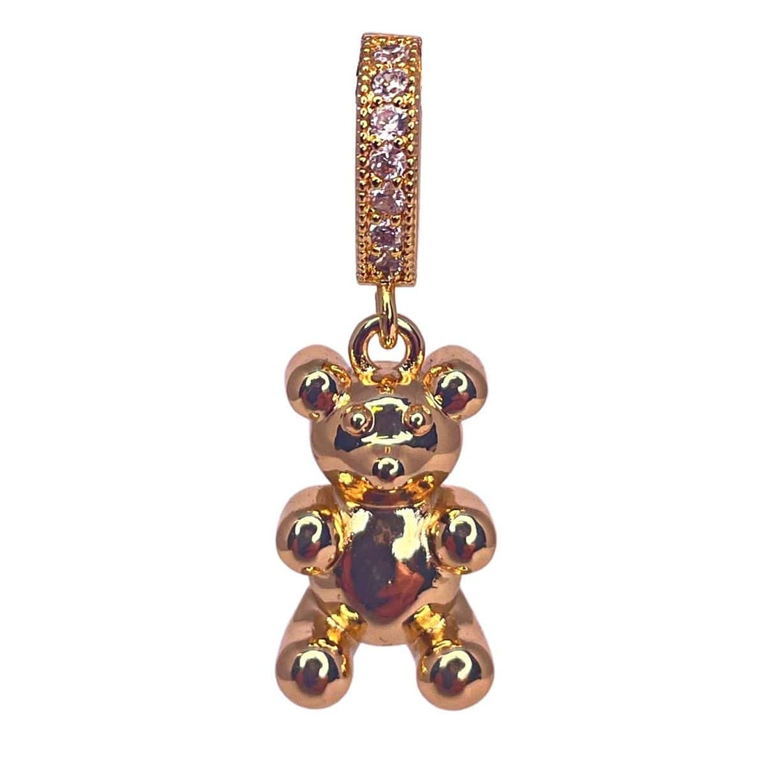 Gold Bear Pendant Necklace - 18 Inch Gold Chain | Gummy Bear Bling
